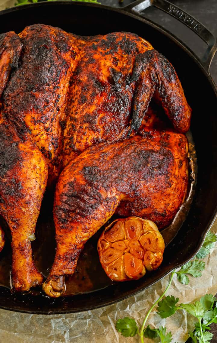 Roasted Peruvian Chicken With Aji Verde - Girl With The Iron Cast