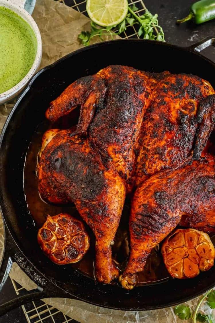 Roasted Peruvian Chicken With Aji Verde - Girl With The Iron Cast